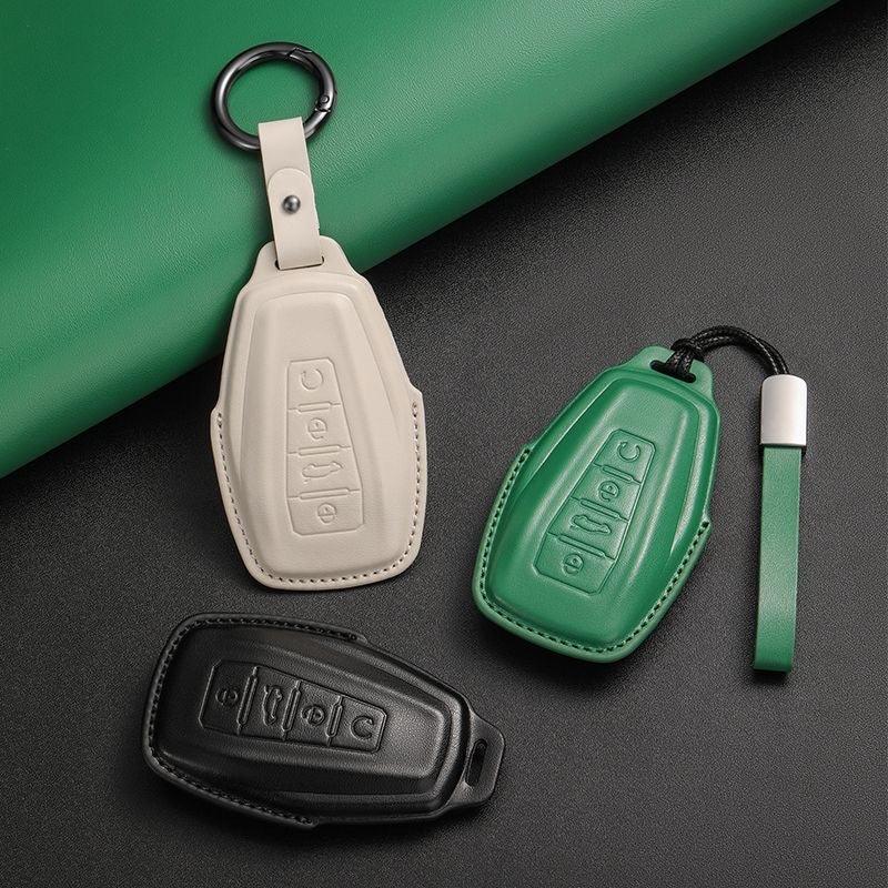 Leather Car Key Fob Cover for Geely Coolray/Starray/Monjaro/Cityray ...