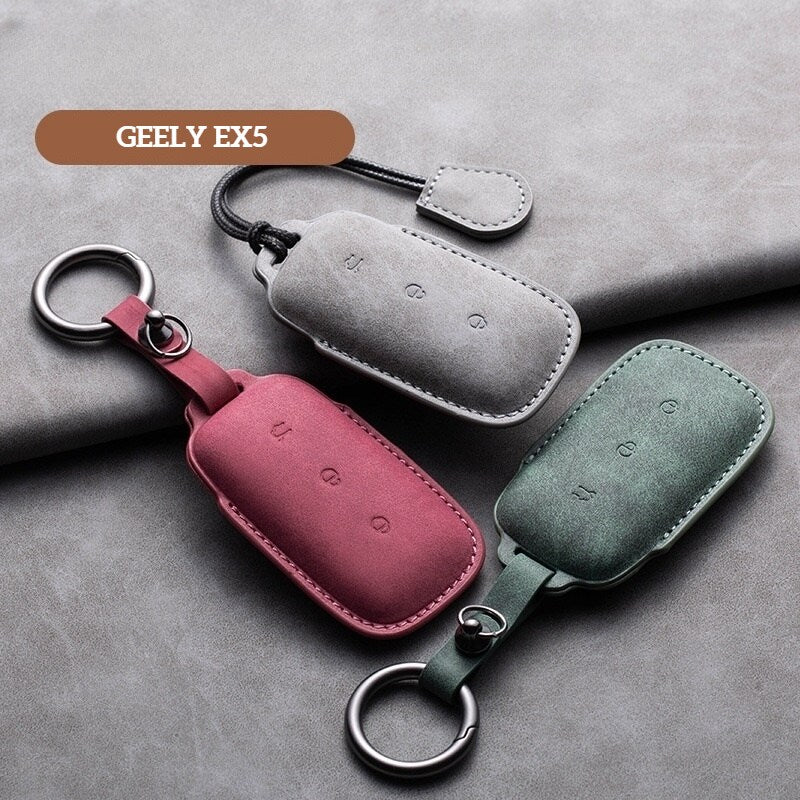 Suede Leather Key Holder for geely ex5 – Geelyevs